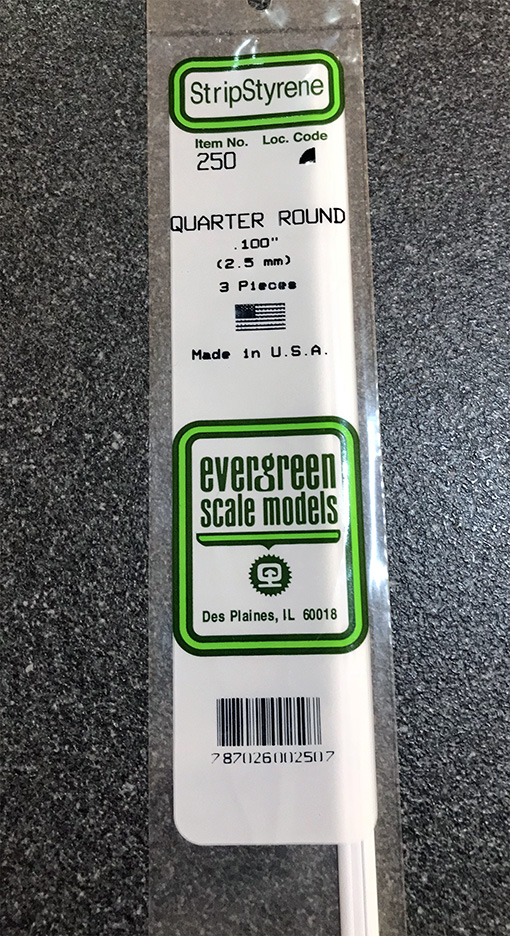 Evergreen .100 quarter round strip